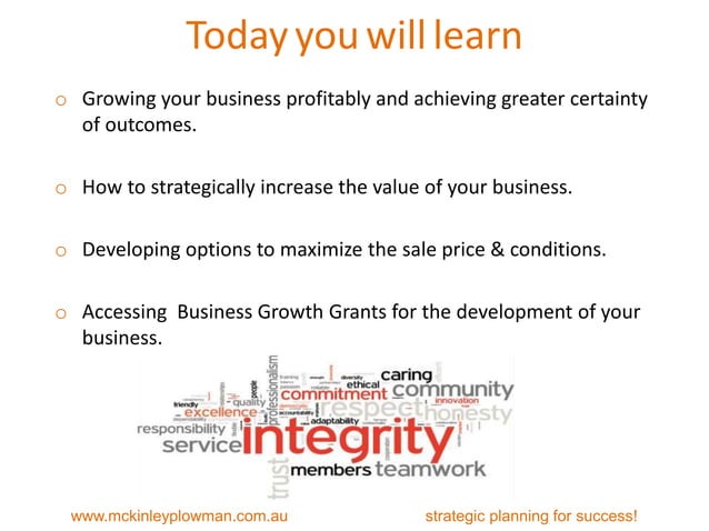 Mckinley Plowman Strategic Planning Your Business For Maximum Success