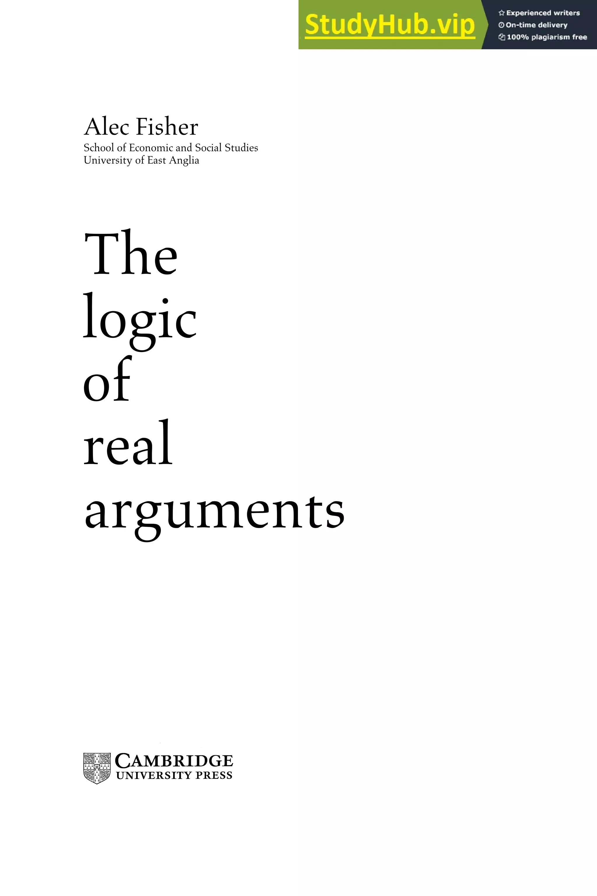 Alec Fisher-The Logic Of Real Arguments-Cambridge University Press ...