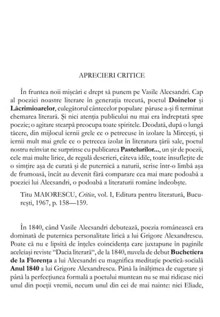 Alecsandri vasile insira-te, margarite (aprecieri) | PDF