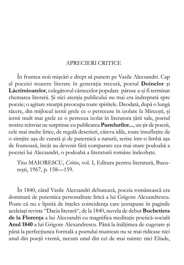 Alecsandri vasile insira-te, margarite (aprecieri) | PDF