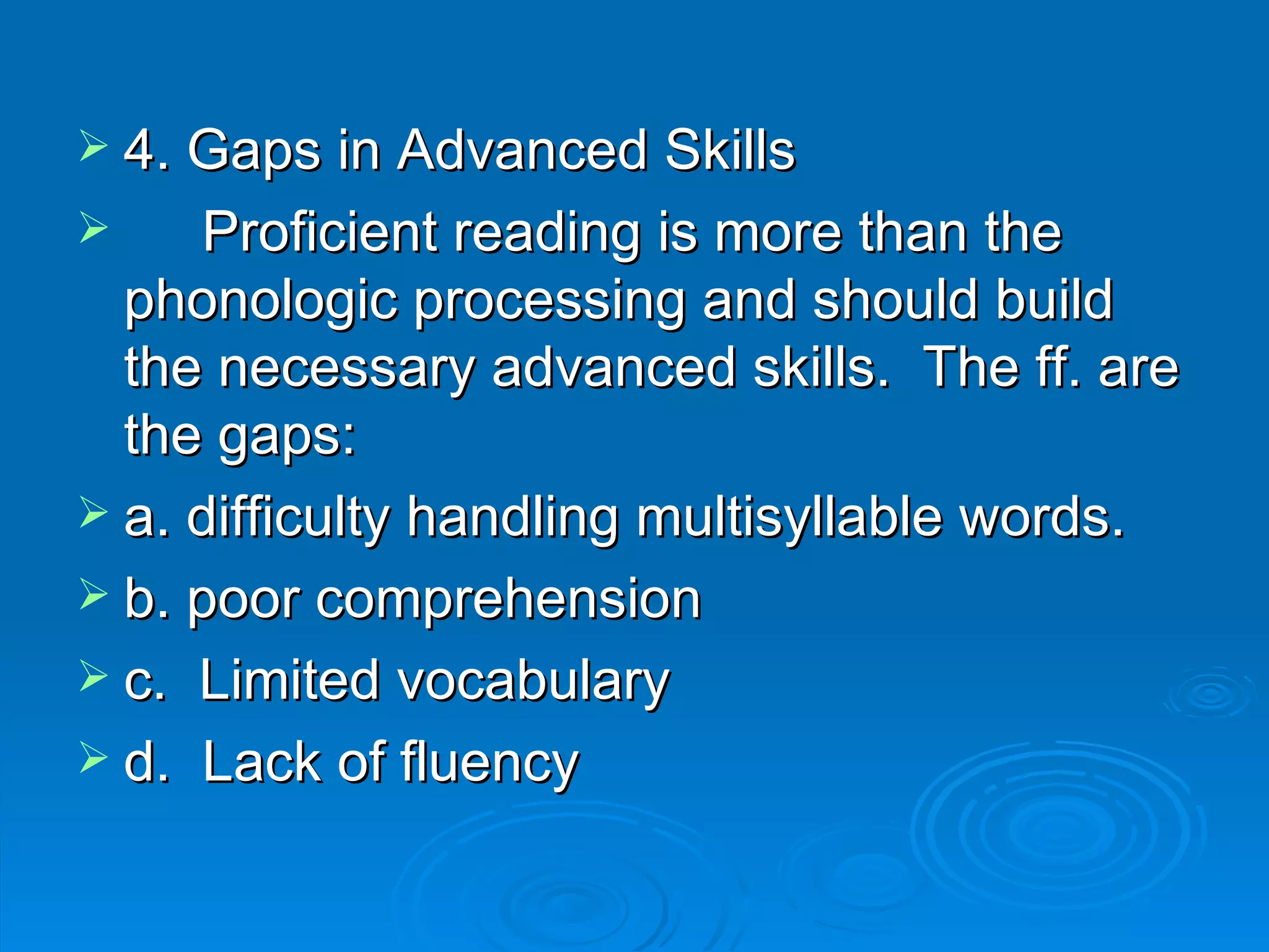 A Lecture On The Common Reading Problems | PPT