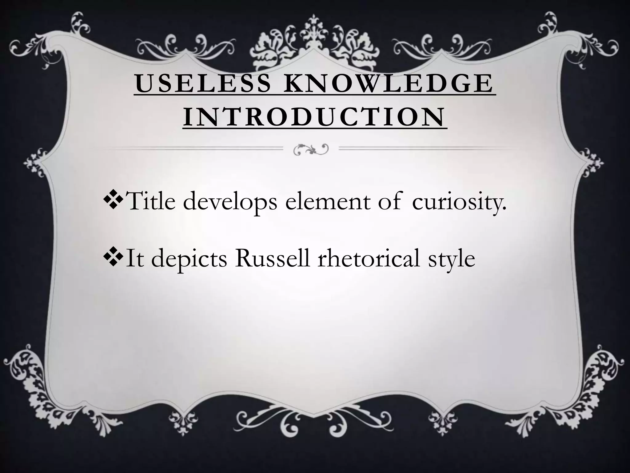 Useless knowledge | PPTX