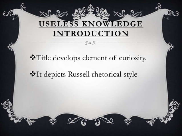 Useless knowledge | PPT