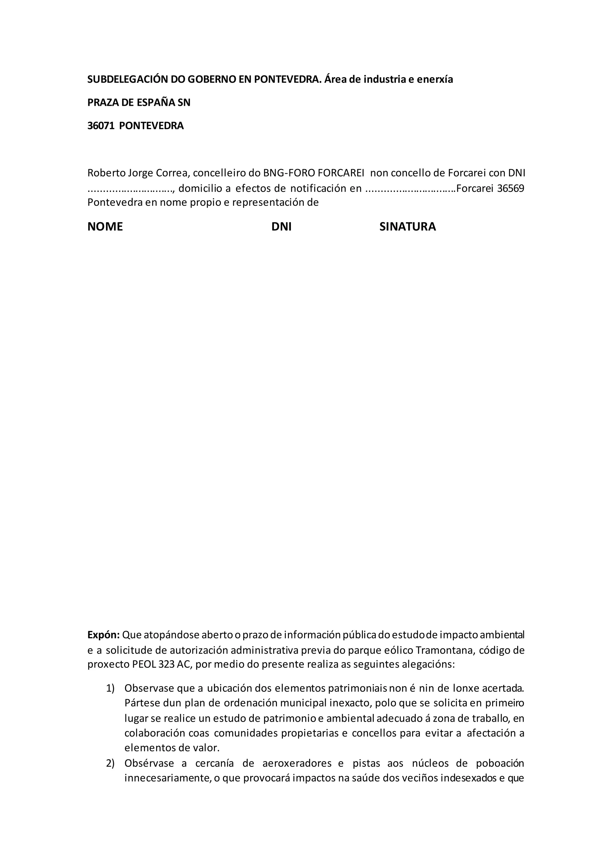 Alegacion individual parque eolico tramontana | DOCX