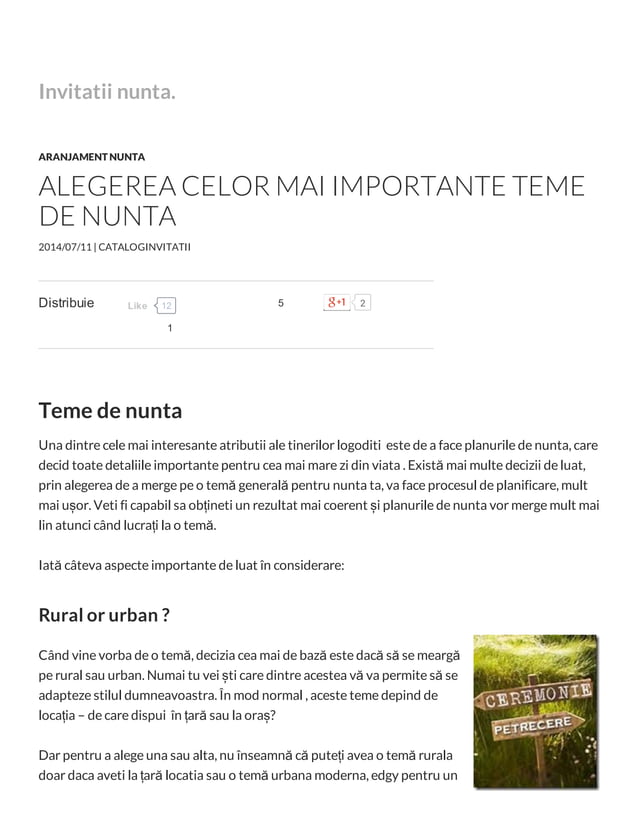 Alegerea celor mai importante teme de nunta | PDF