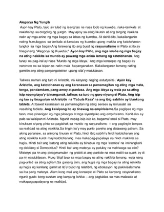 Alegorya ng yungib | DOCX