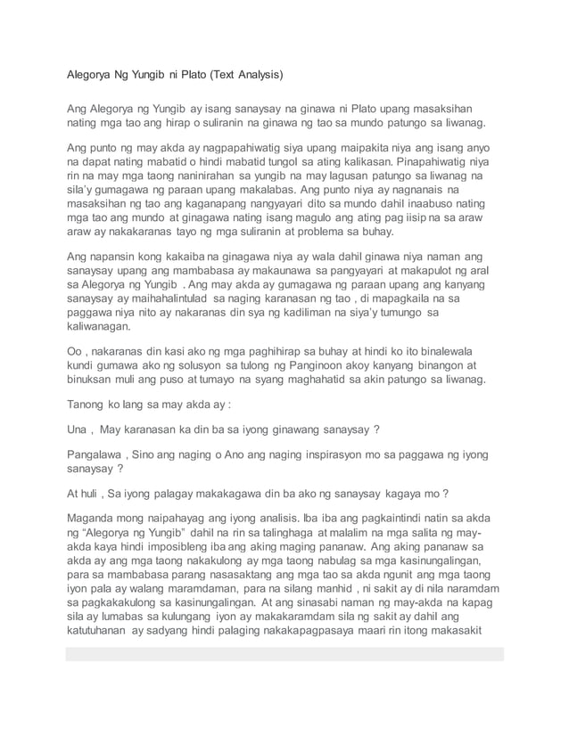 Alegorya ng yungib | DOCX