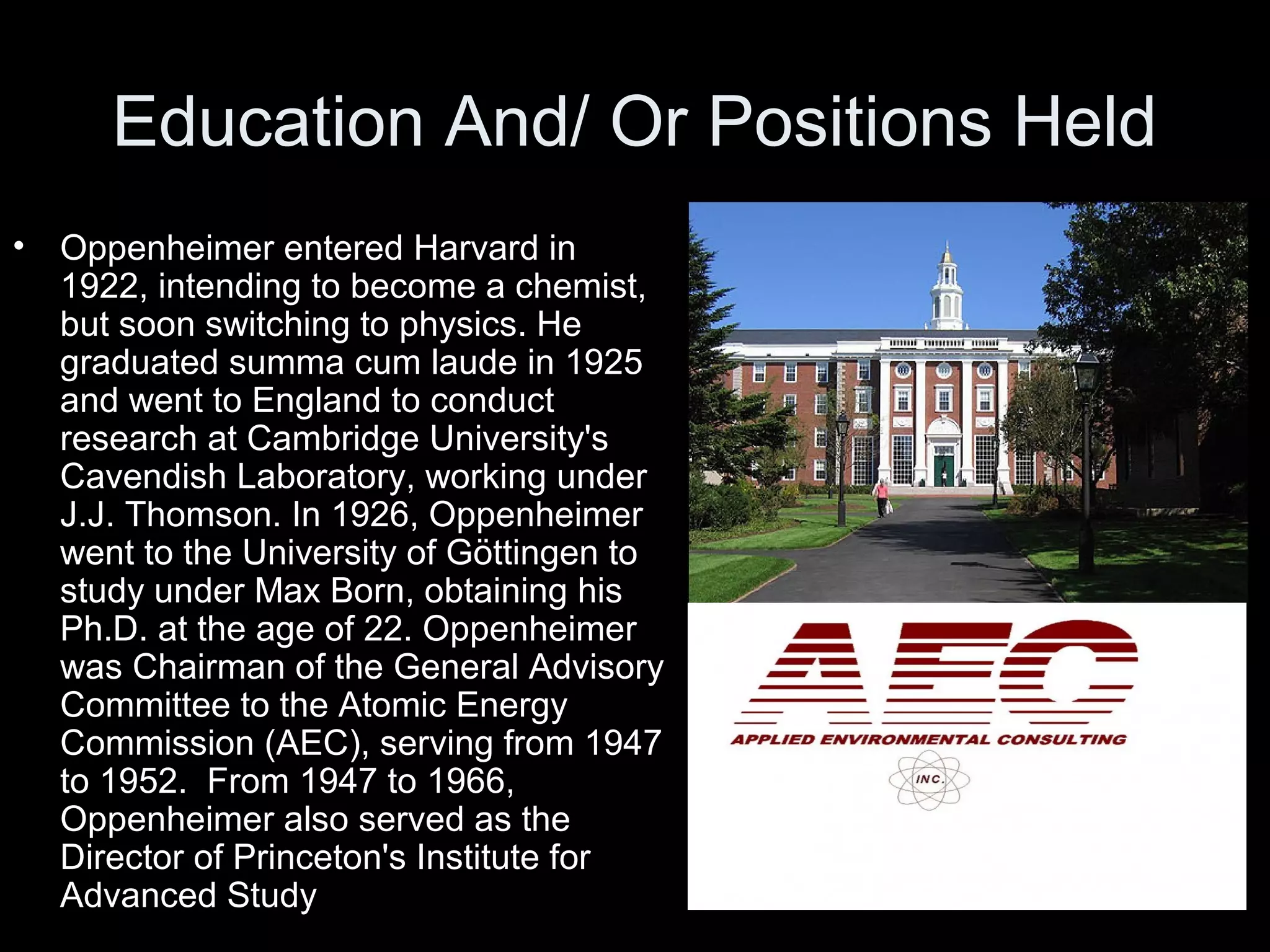 J. Robert Oppenheimer | PPT