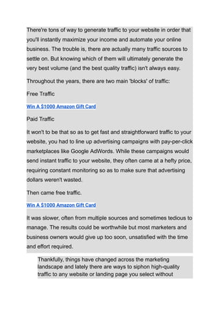 win a 1000usd amazon Gift card | PDF | Free Download