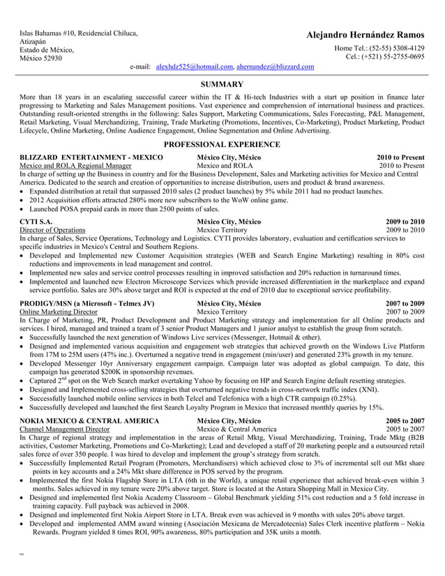 Alejandro Hernandez Ramos RESUME (English) | PDF