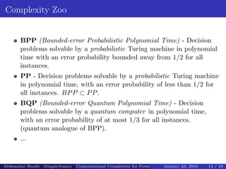 Computational Complexity for Poets | PPT