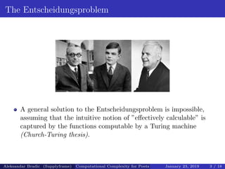 Computational Complexity for Poets | PPT