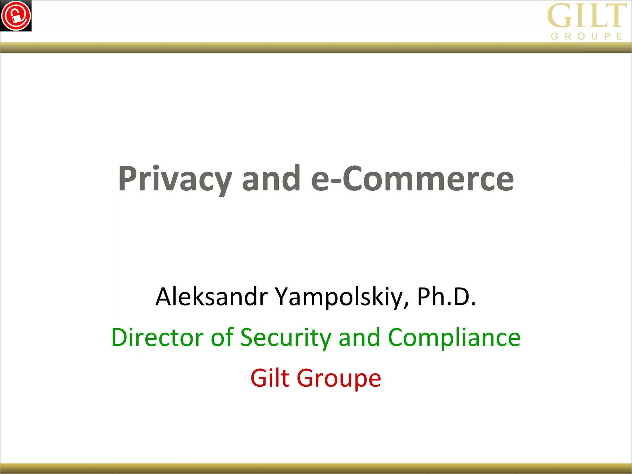 Privacy and E-Commerce | PPT