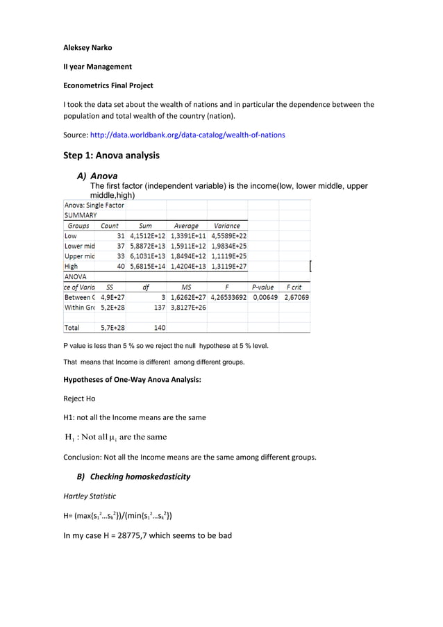 Econometrics Final Project | PDF