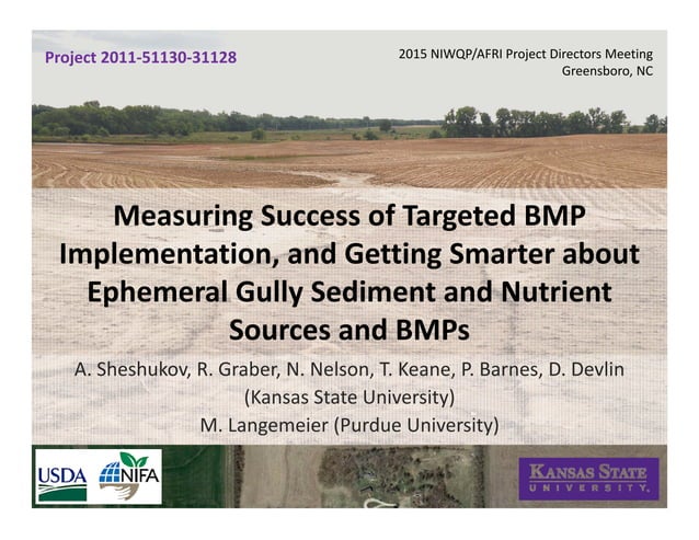 Measuring Success of Targeted BMP Implementation, and Getting Smarter about Ephemeral Gully ...