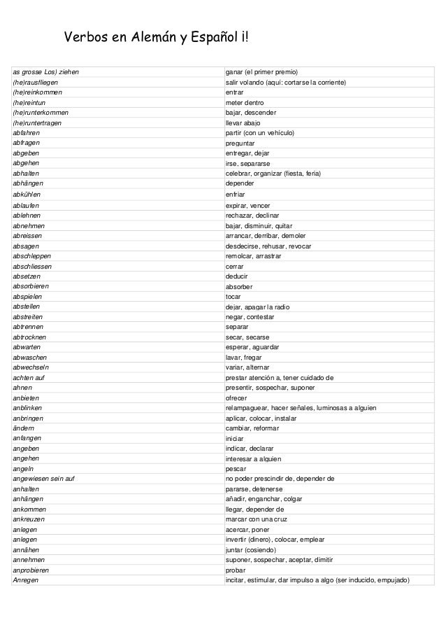 Verbos en Alemán