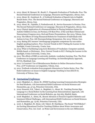 Alemi cv english,july15, 2020 | PDF | Postgraduate Education | College Education