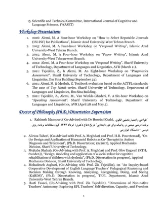 Alemi cv english,july15, 2020 | PDF | Postgraduate Education | College Education