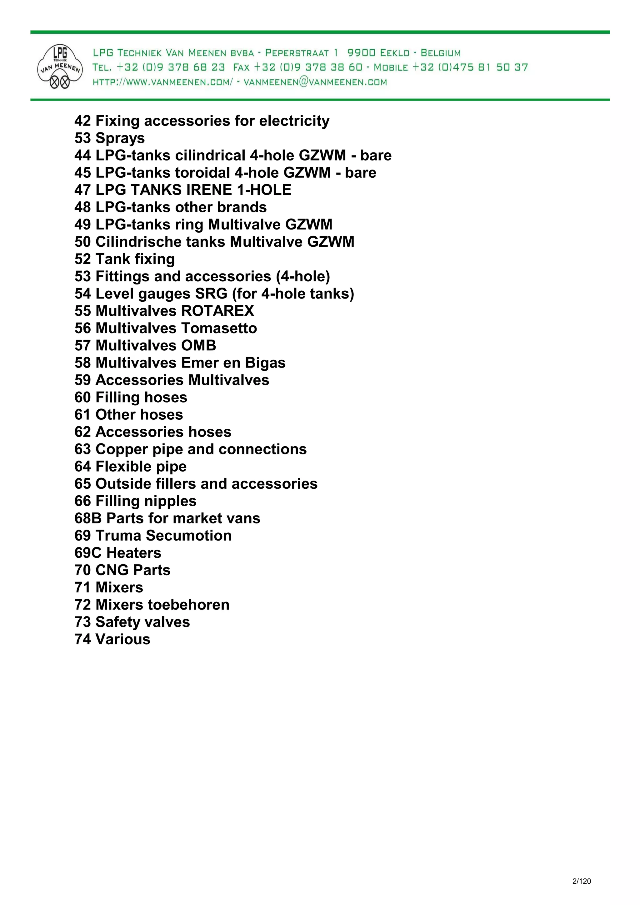 New pricelist with pictures for LPG-parts and LPG-kits | PDF