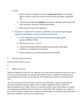 Alienation of Land under NLC 1965 | DOCX