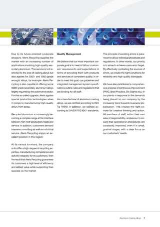 Guide to Aluminium Casting Alloys by Aleris | PDF
