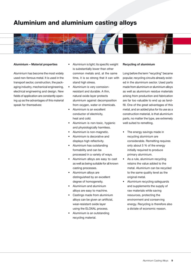 Guide to Aluminium Casting Alloys by Aleris | PDF