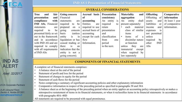 ECA Alert - IND AS 1 Presentation of Financial Statements | PPT
