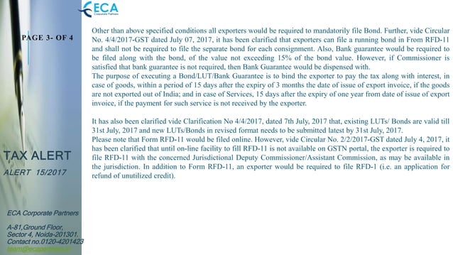 ECA Alert - Export of goods and services | PPT