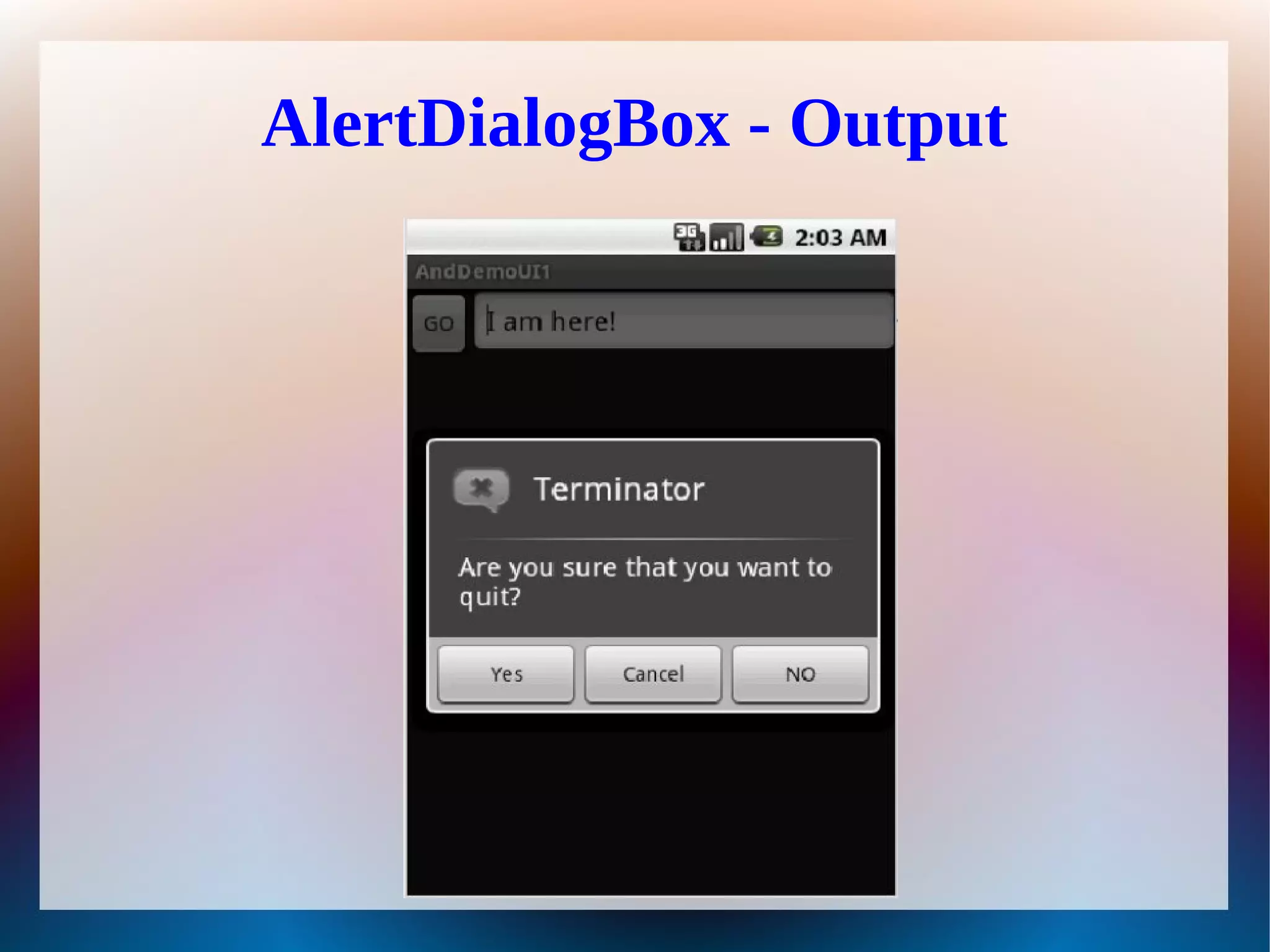 Alertdialog in android | PPT
