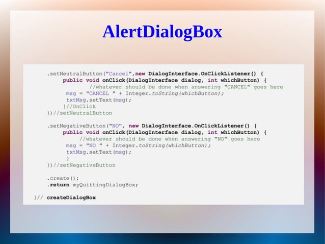 Alertdialog in android | PPT