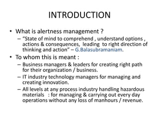 Alertness training framework | PPTX