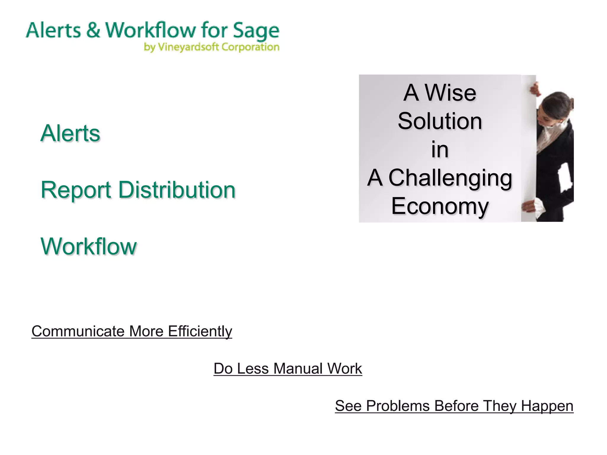 Alerts and workflow for sage partner | PPT