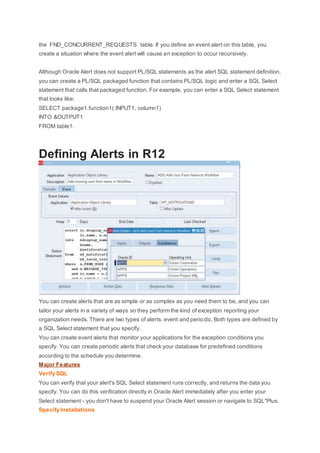 Alerts in r12 | PDF
