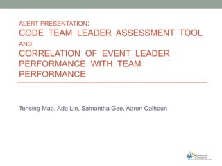 Alert team leader presentation | PPT