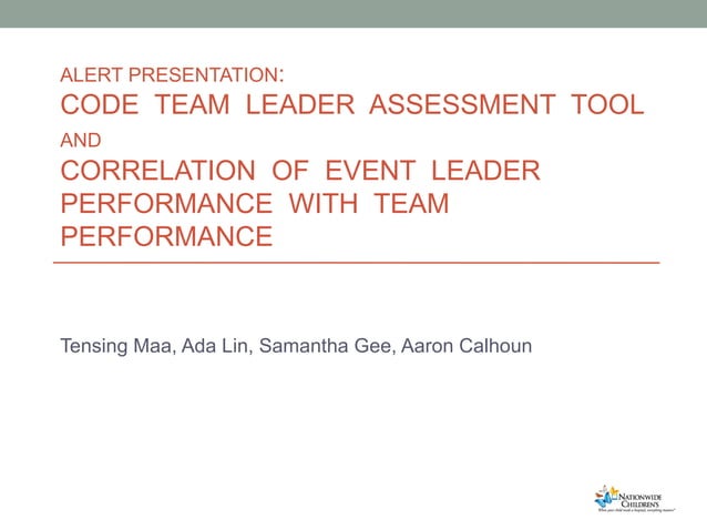 Alert team leader presentation | PPT
