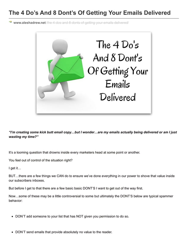 The 4 dos and 8 donts of getting your emails delivered | PDF