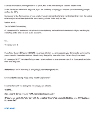 The 4 dos and 8 donts of getting your emails delivered | PDF