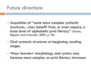 A leslla learner's oral language development | PPT