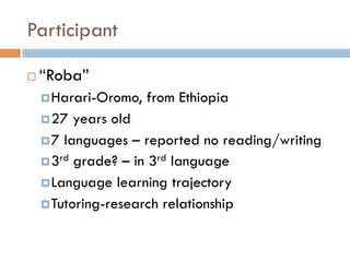 A leslla learner's oral language development | PPT