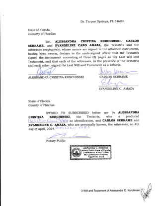Alessandra C Kurchinski Last Will and Testament 2024.pdf