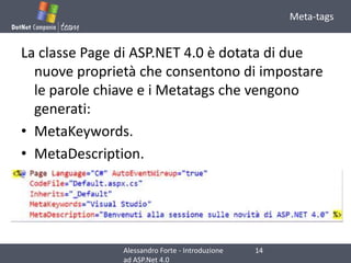 Alessandro Forte - ASP.Net 4.0 | PPT