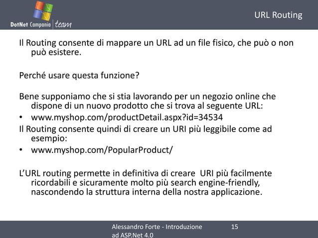 Alessandro Forte - ASP.Net 4.0 | PPT