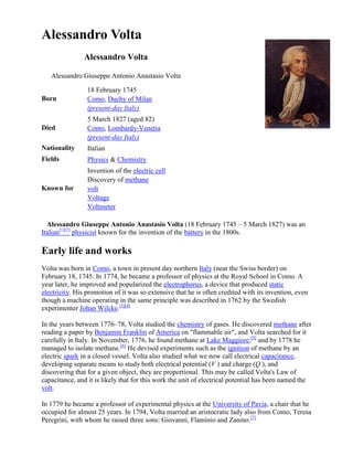 Alessandro volta | DOCX