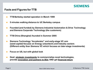 Overview of Siemens Technology-to-Business (TTB) Center - Alessandro ...