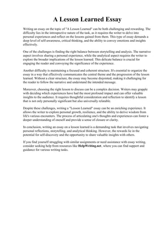 A Lesson Learned Essay.pdf