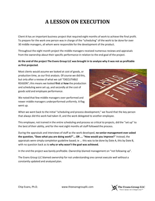 A lesson on execution | PDF | Business Administration | Business