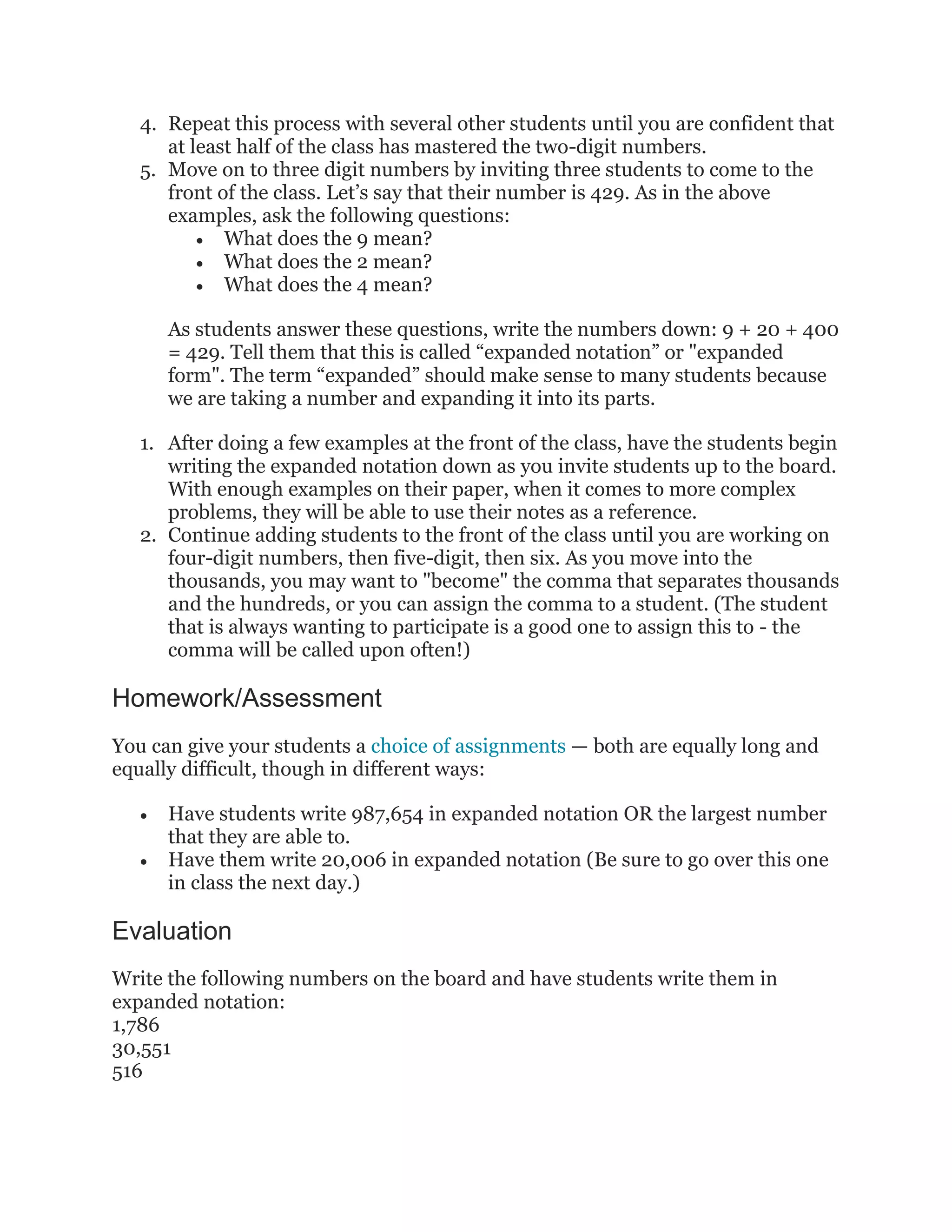 Expanded Notation | PDF