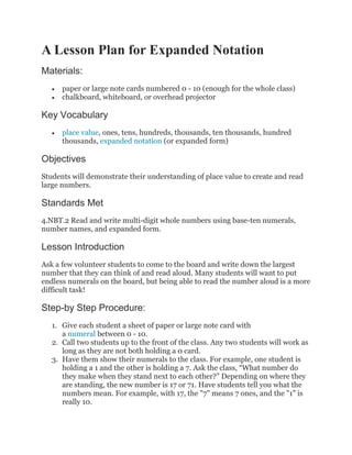 Expanded Notation | PDF