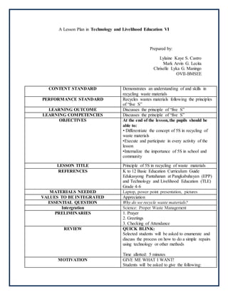 A lesson plan in strategies in teaching tle | DOCX