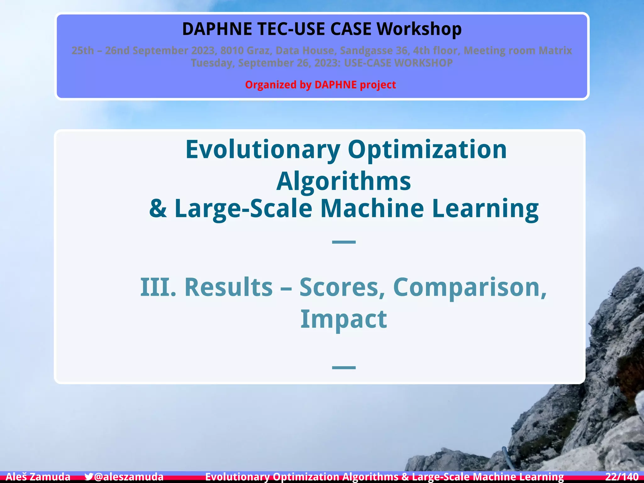 Evolutionary Optimization Algorithms And Large Scale Machine Learning